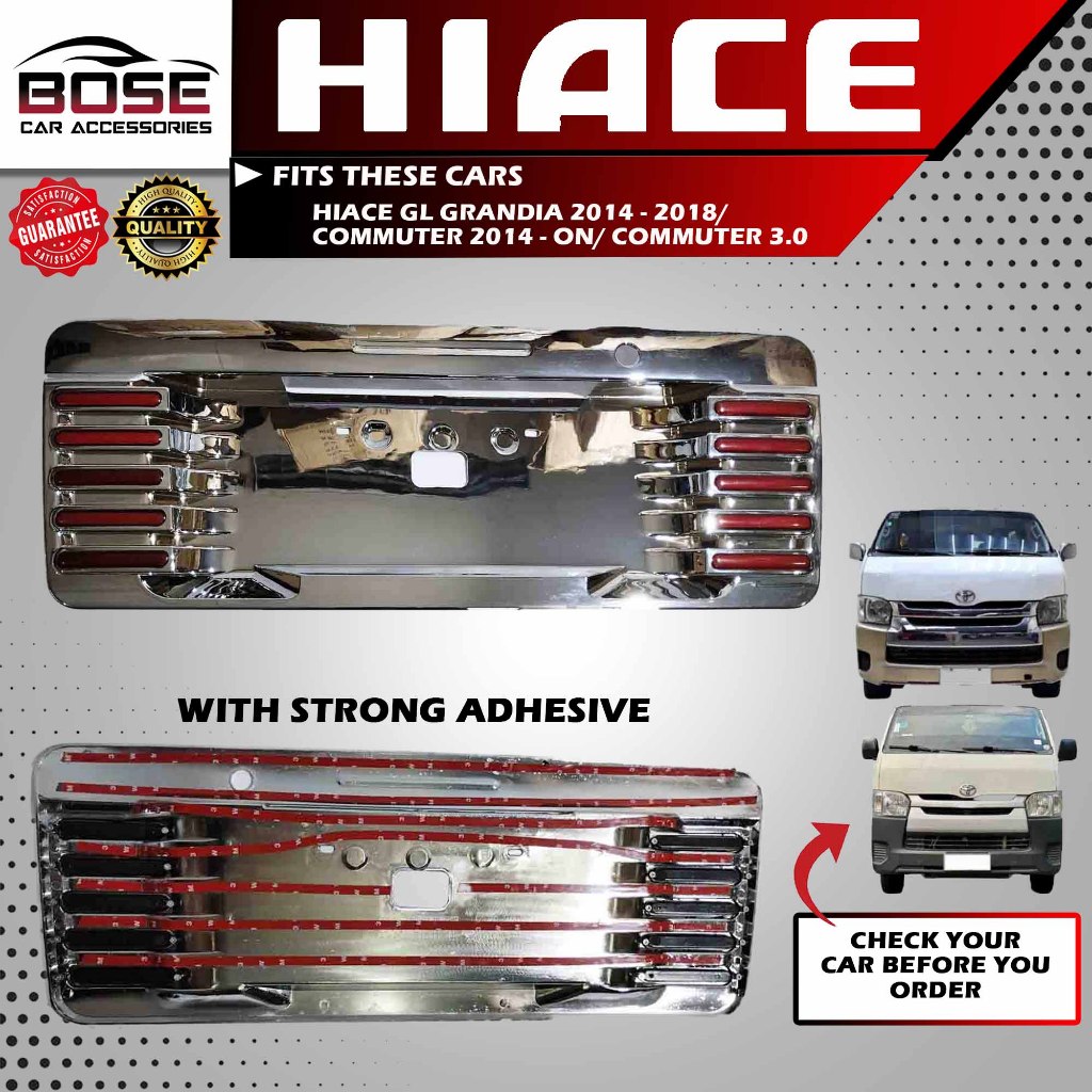 Garnish Plate for Toyota Hiace GL Grandia / Commuter 2014 - 2018 Rear ...