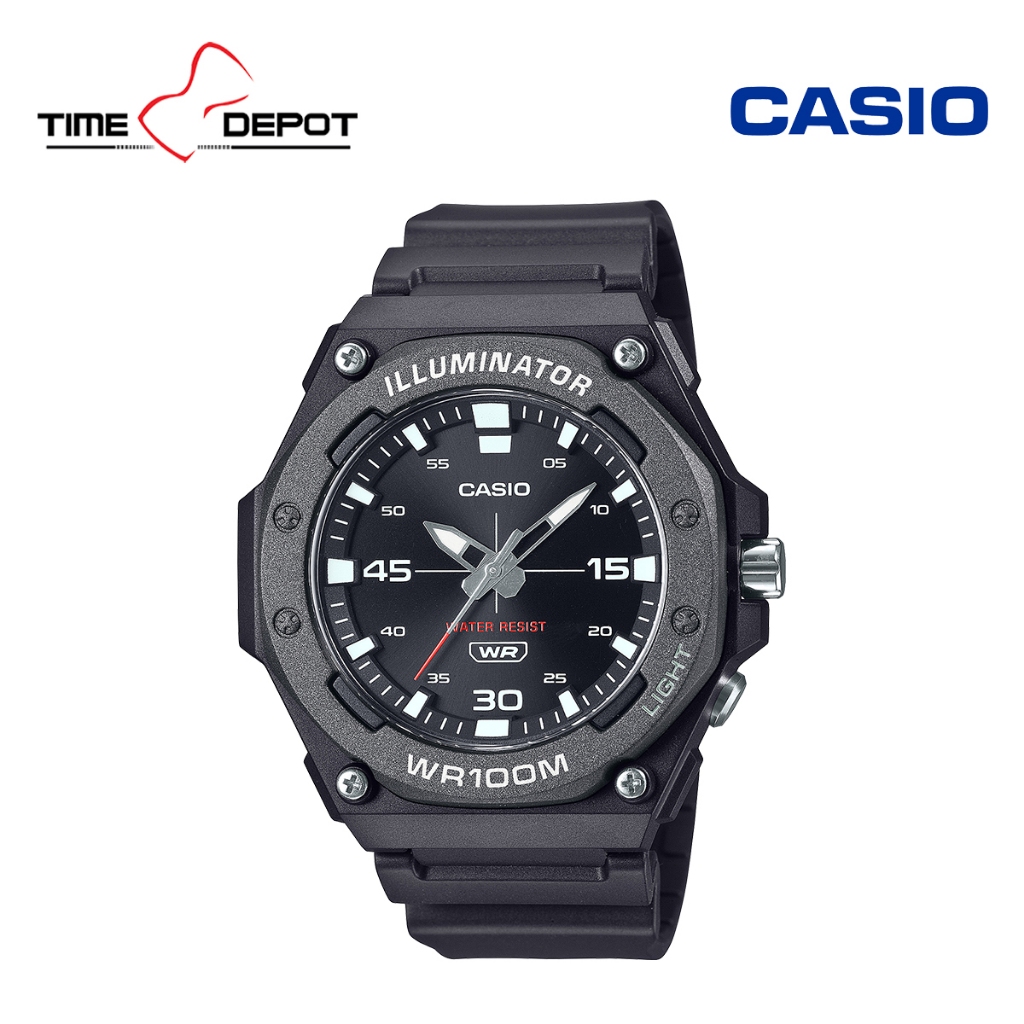 Casio MW-620H-1AVDF Standard Analog Black Resin Strap Watch For Men ...