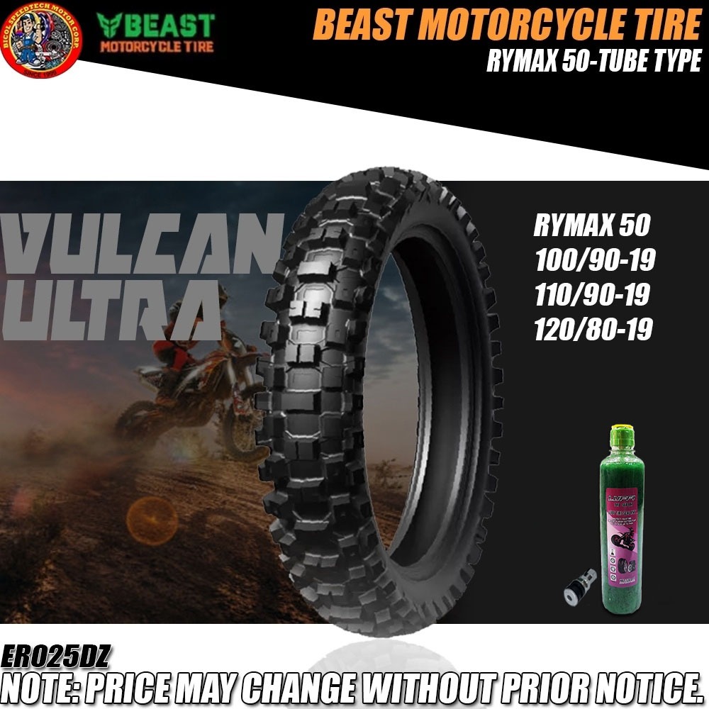 BEAST TIRE TUBE TYPE VULCAN RYMAX 50 | Shopee Philippines