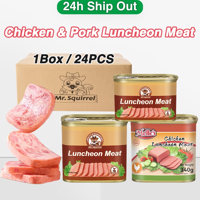 Mr.Squirrel 340g × 24 (1BOX) Premium Luncheon Meat Ready-to-Cook ...
