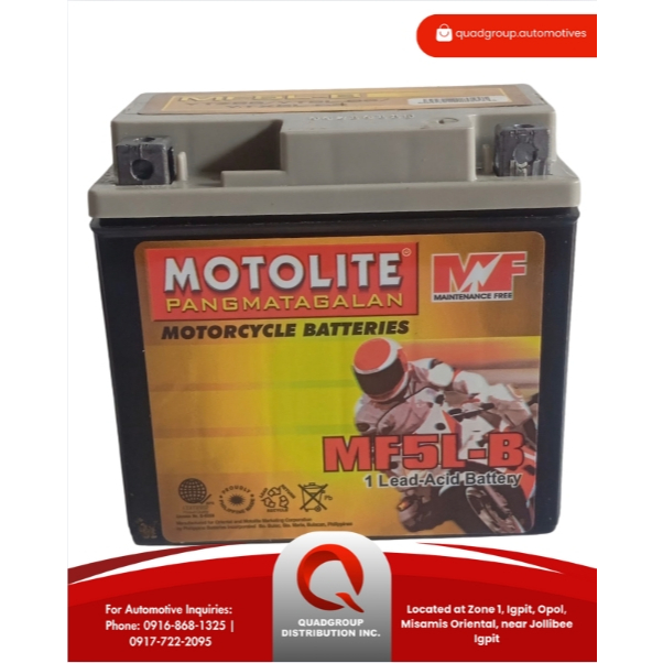 MOTOLITE - Motorcycle Batteries MCB Wet Charge - MF5L-B | Shopee ...