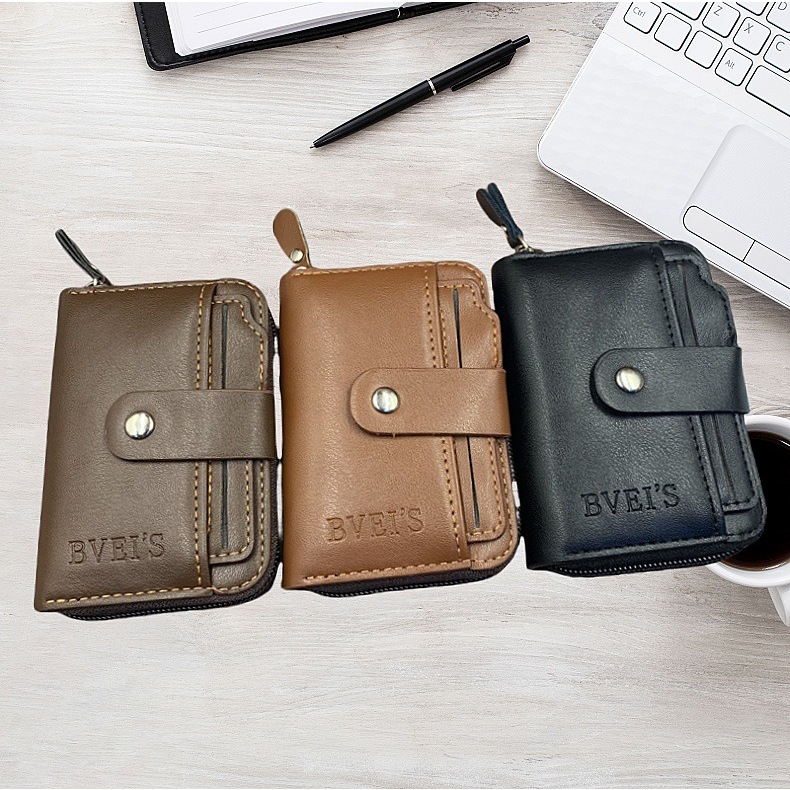Men's coin purse ID card holder Short Business Multi slot Card Bag Soft ...