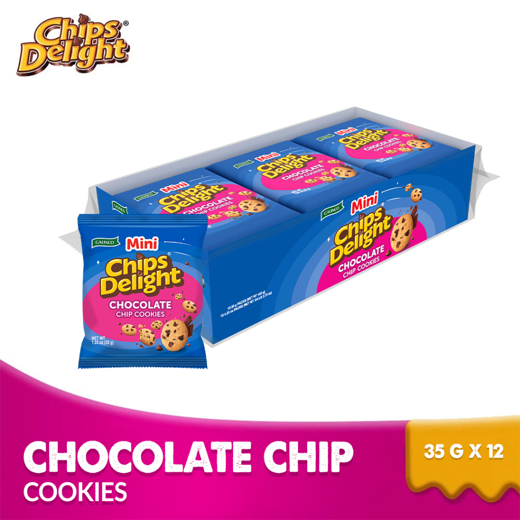 Chips Delight Mini Chocolate Chip Cookies Original 35g (Pack of 12 ...