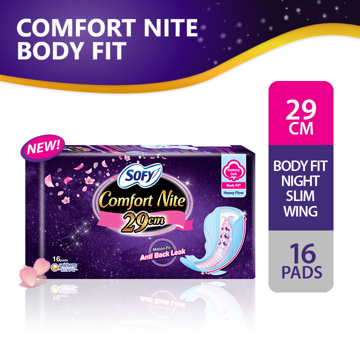 Sofy Comfort Nite Slim Wing Overnight Sanitary Napkin 29 cm (16 pads ...