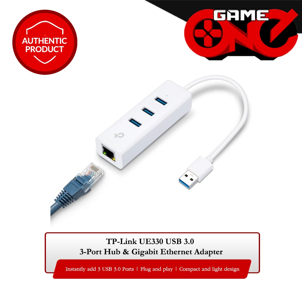 TP-Link UE330 USB 3.0 3-Port Hub and Gigabit Ethernet Adapter | Shopee Philippines
