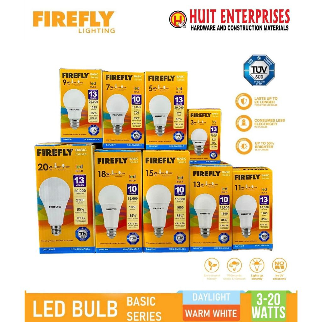 Firefly LED Bulb Daylight-100% Energy Saving Original | Shopee Philippines