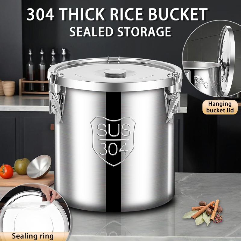 Stainless rice dispenser 25kilos sealed coffee milk flour rice storage ...