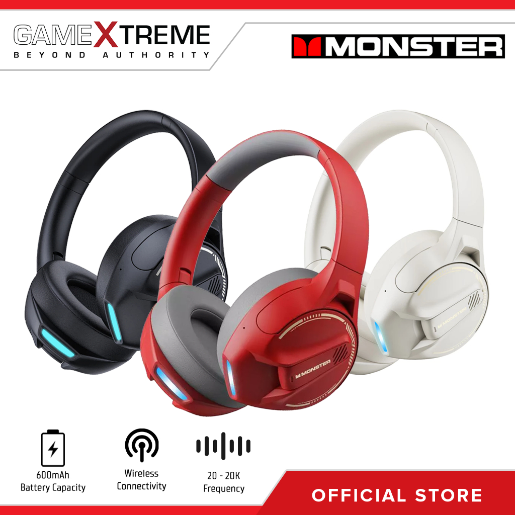 Monster XKH03 Wireless Gaming Headset With Mic Hi-Fi Sound Deep Bass ...