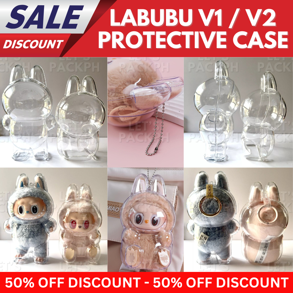 Labubu V2 Protective Case, Transparent Portable Cable Organizer Box ...