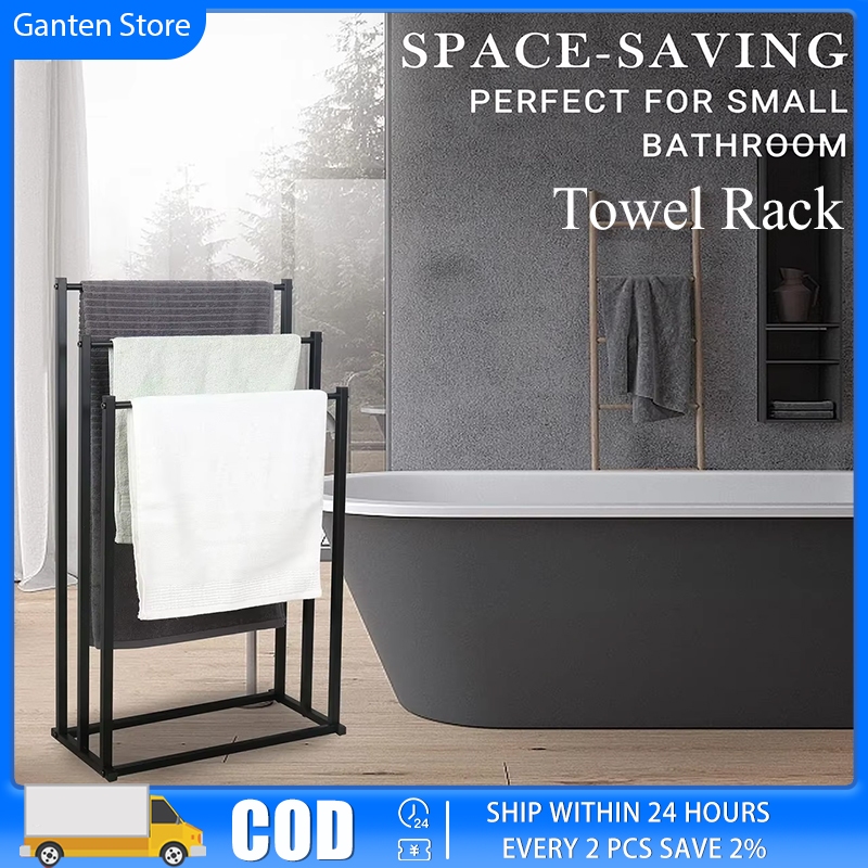 Towel Rack Stand Movable Towel Drying Rack Display 3 Layers Towel ...