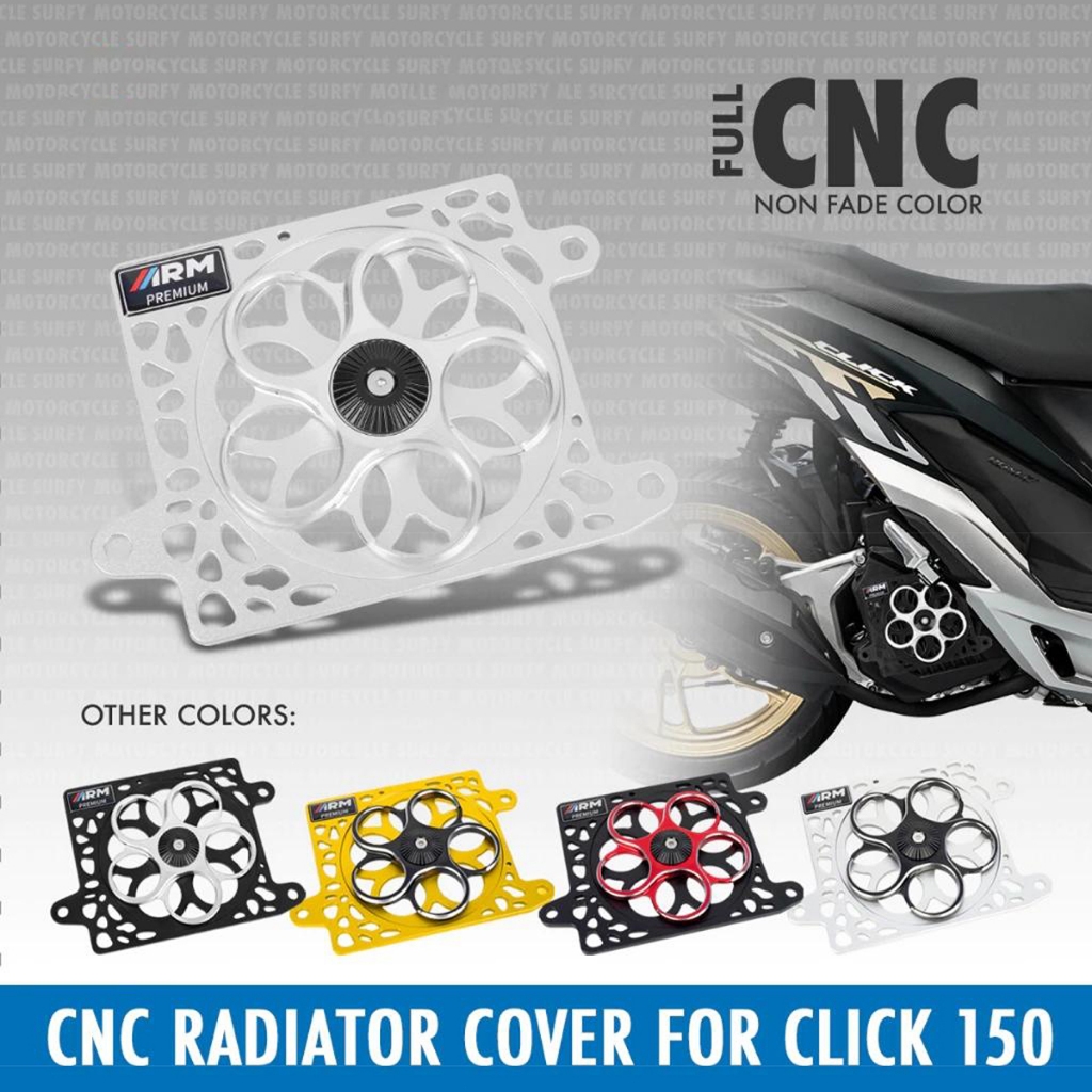 Radiator Cover Windmill Full CNC 2-Color Spinner Design For Honda Click ...