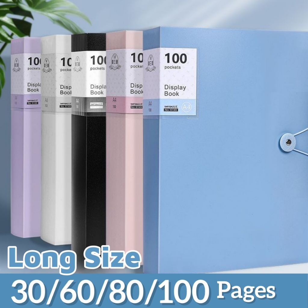 Presentation Book Long Clear Book with 30/60/80/100 Pages Art Portfolio ...