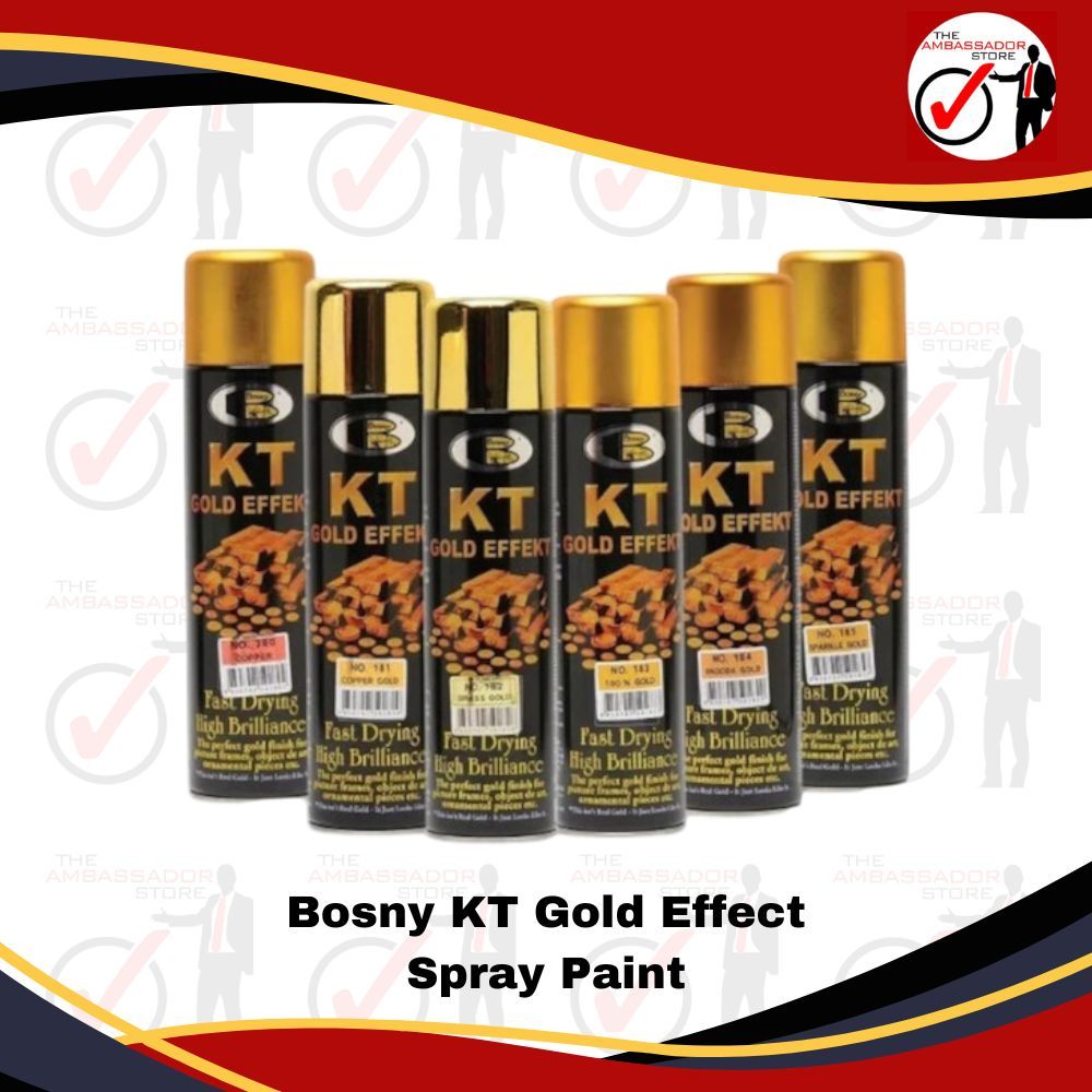 Bosny KT Gold Effect Spray Paint Gold Spray Paint Metallic Gold Colors ...