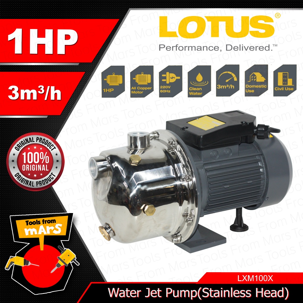Lotus Stainless Steel Head Self-Priming Jet Pump with Stainless ...