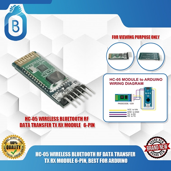 HC-05 WIRELESS BLUETOOTH RF DATA TRANSFER TX RX MODULE 6-PIN, BEST FOR ...
