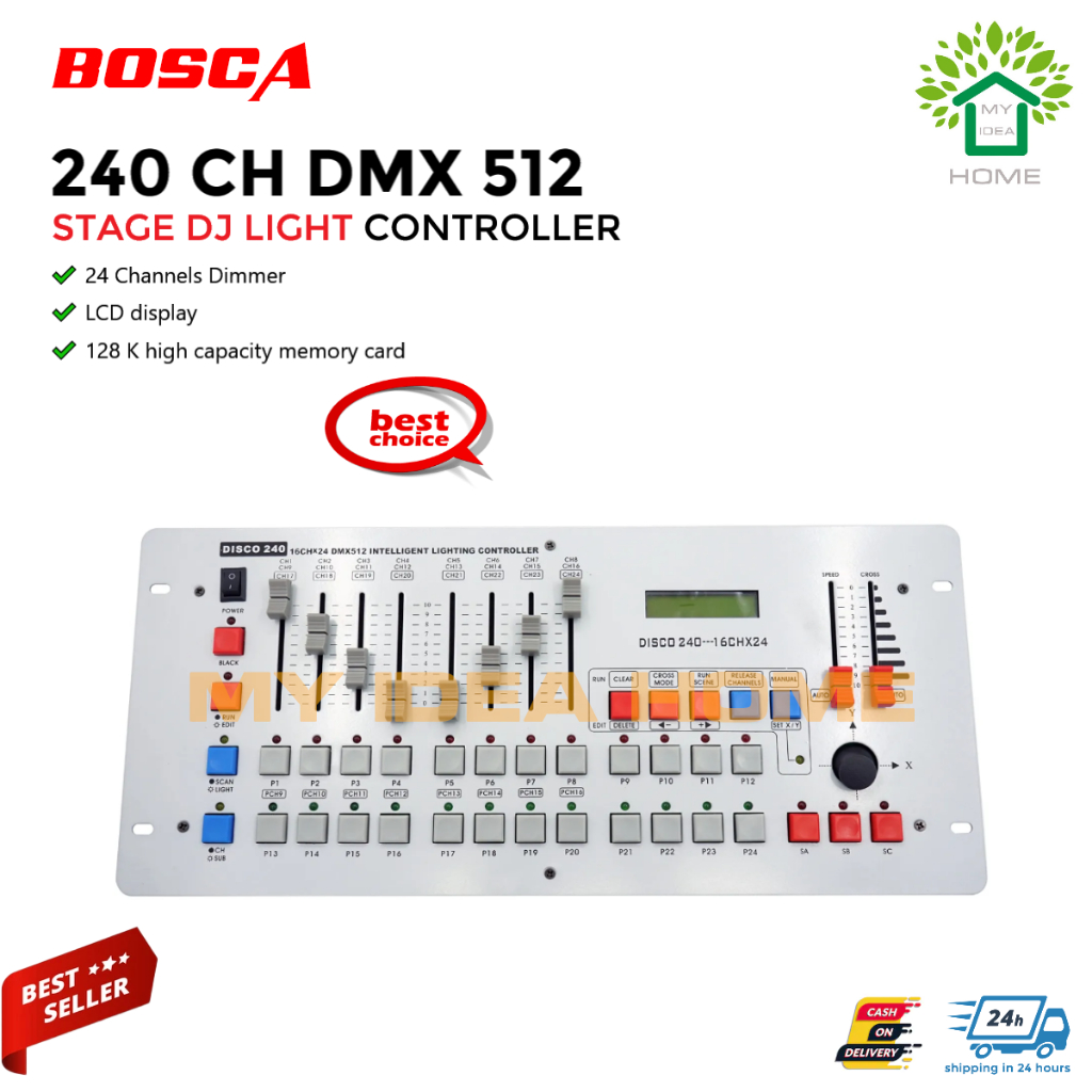 BOSCA Disco 240 DMX 512 Intelligent Lighting Controller Multi-Function Console For Stage Bar ...