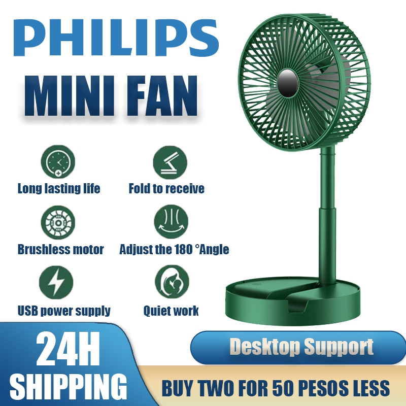PHILIPS Fan Rechargeable Portable Fan With USB Charging Retractable 3 ...