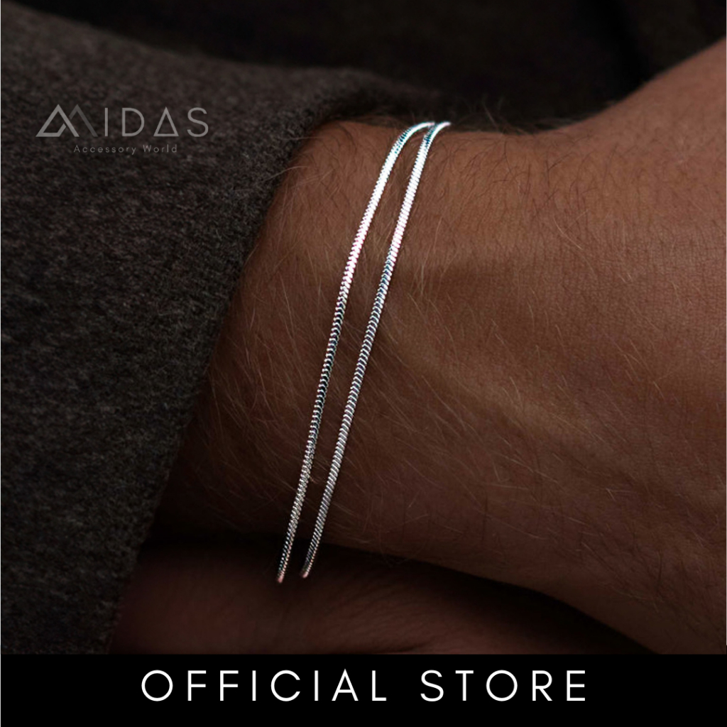 Silver Serpentine Glow Bracelet by Midas Accessory World non-tarnish non-fading plated jewelry ...