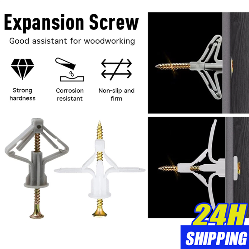 200pcs Expansion Screws Drywall Anchor Kit Butterfly Screw Aircraft ...