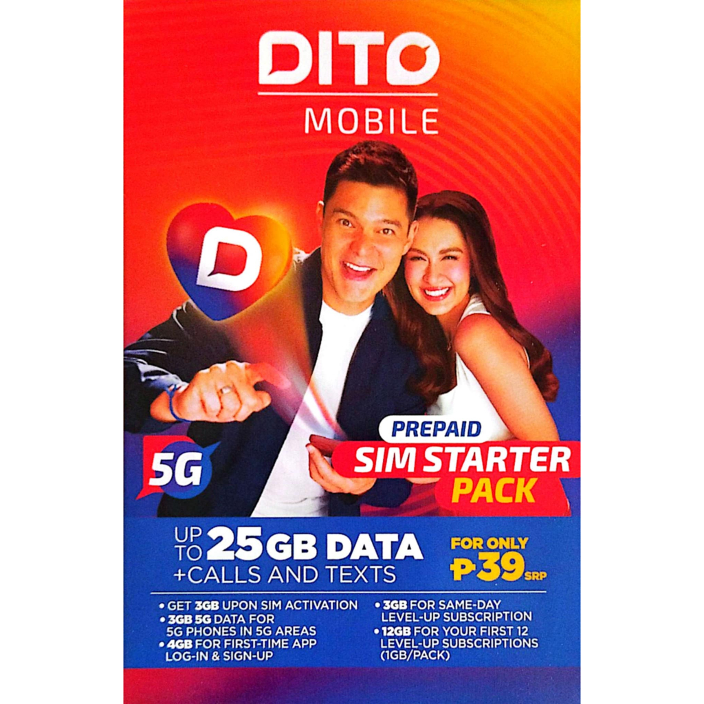 DITO SIM 5G STARTER PACK WITH FREE 3GB DATA | Shopee Philippines
