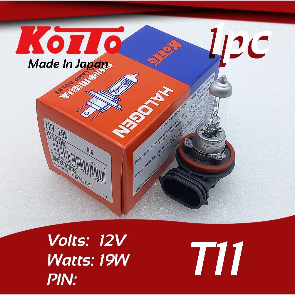 Koito T11 Halogen Bulb 12V 19W - 0140K ( 1pc / Box ) ( Made in Japan ...