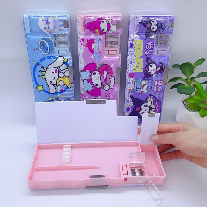 LSY Sanrio Double Sided Opening Magnetic Pencil Case with sharpener ...
