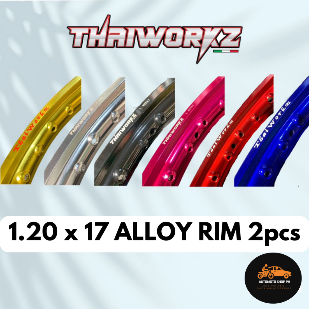 Thaiworkz Alloy Rim PAIR (2pcs) Made in Thailand 1.20x17 rim for Raider ...