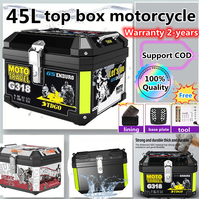 Top box for motorcycle Top box 45 liters hard plastic motorcycle ...