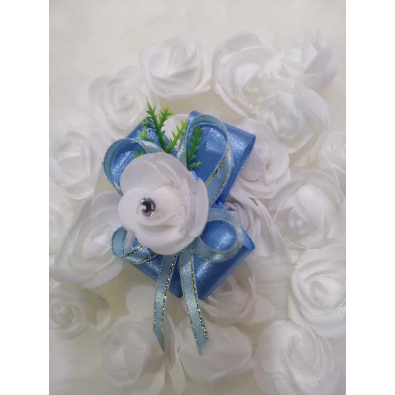 chest corsage for wedding and graduation -dusty blue | Shopee Philippines