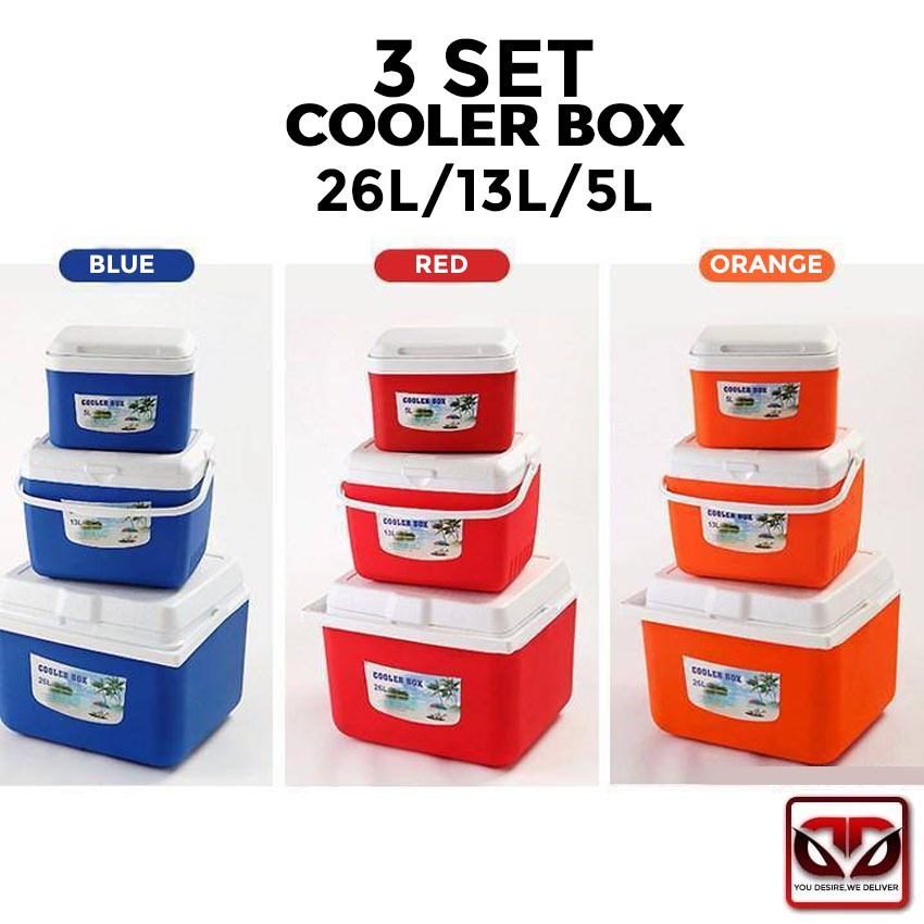 D&D 3pcs/Set Cool Boxes Portable Plastic Cooler Box, Camping Ice Chest ...