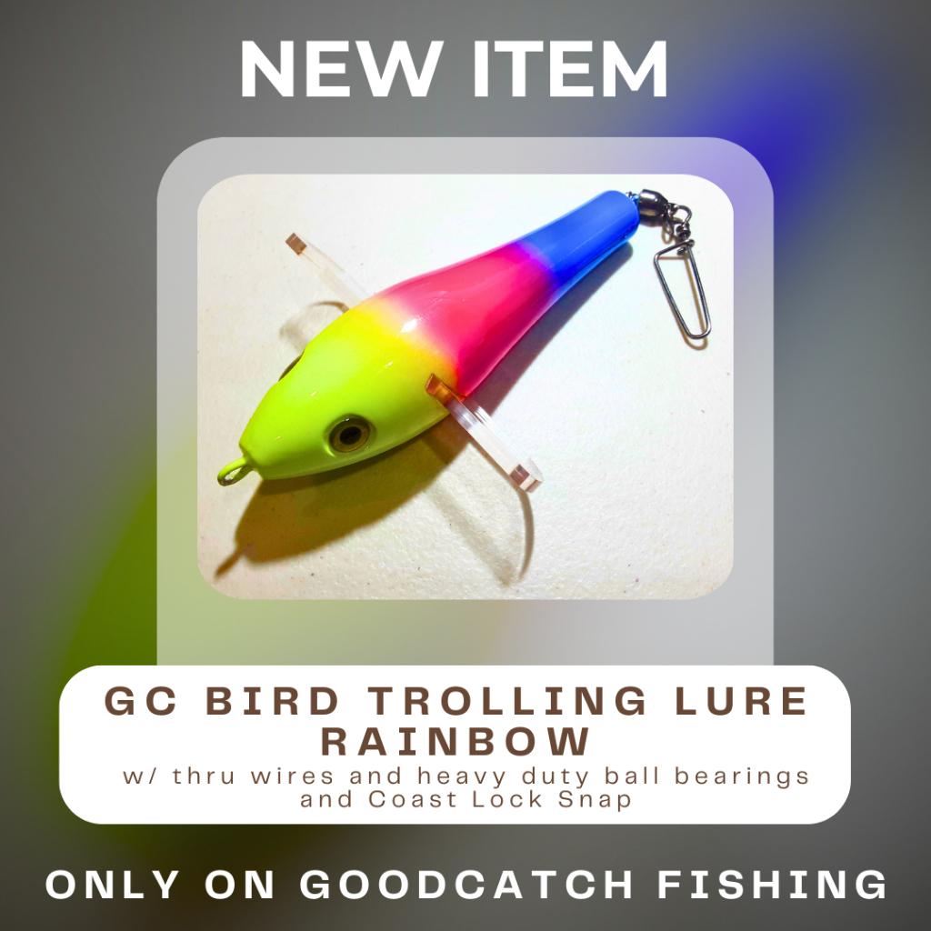 GC Bird Trolling Lure Rainbow 8in with thru wires and heavy duty ball ...