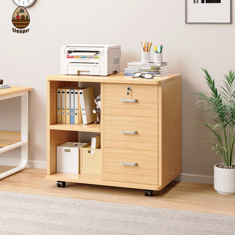 3 layer File Cabinet with Lock Office Storage Cabinet with Wheels ...