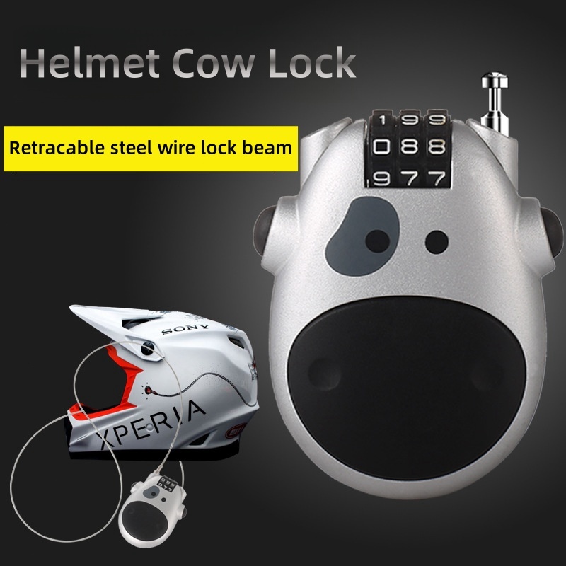 YOTOOL 75CM Cable Lock 3-digit Retractable Wire Rope Lock Anti theft ...