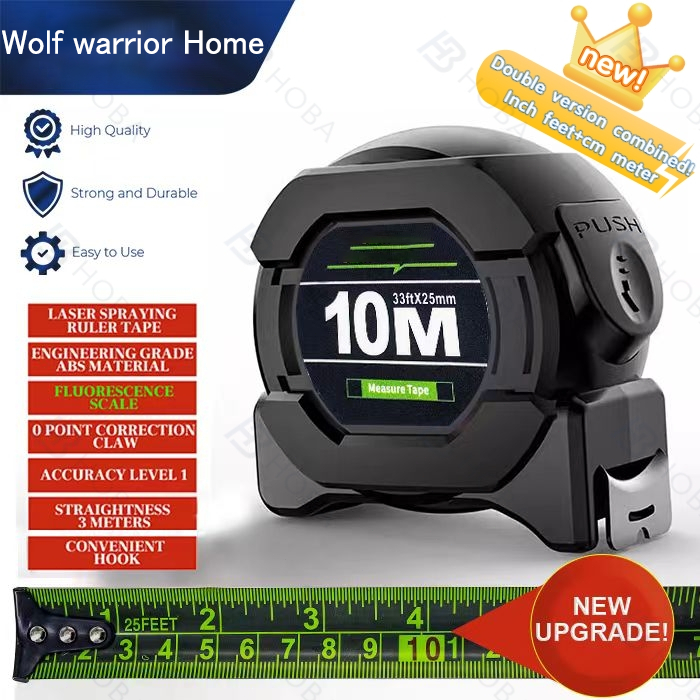 BADIT（Inch+CM）Metro Steel Measuring Tape Fluorescerous Auto Lock Meter ...