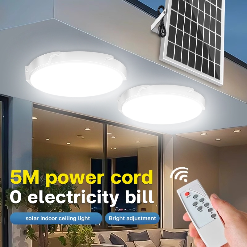 Solar Light Indoor Light LED Solar Ceiling Light Waterproof With Remote ...