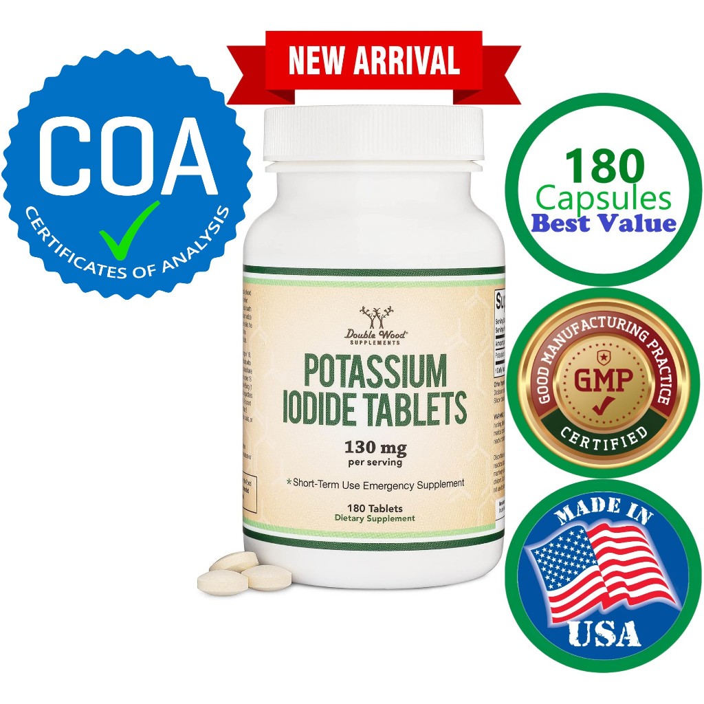 Real Potassium Iodide 180 Tablets 130mg Enhanced Absorption 100% ...