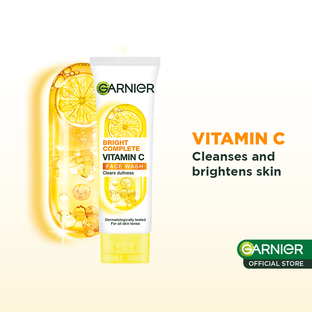 Garnier Brightening Foam Facial Cleanser Skin care For Dark Spots Dull ...
