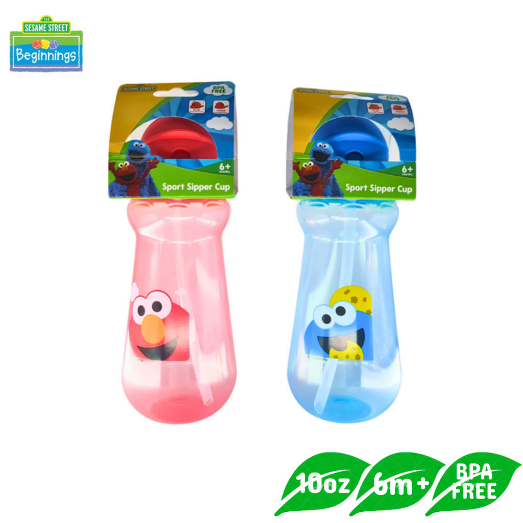 Sesame Beginnings 10oz Sport Sipper Cup Training Cup Straw Cup Baby Cup ...