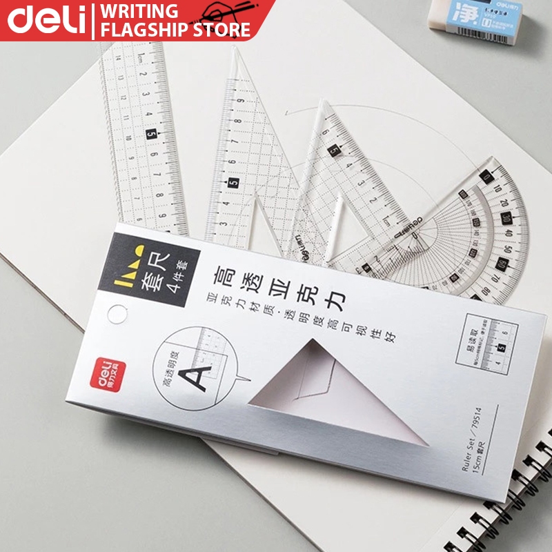 Deli 15cm Acrylic Ruler Set | Shopee Philippines