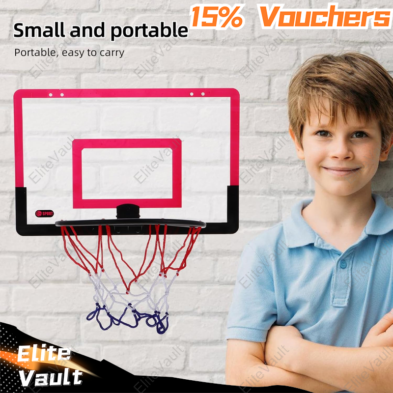 EliteVault Mini Basketball Hoop Folding Dunk Rebound Iron Ring Door ...