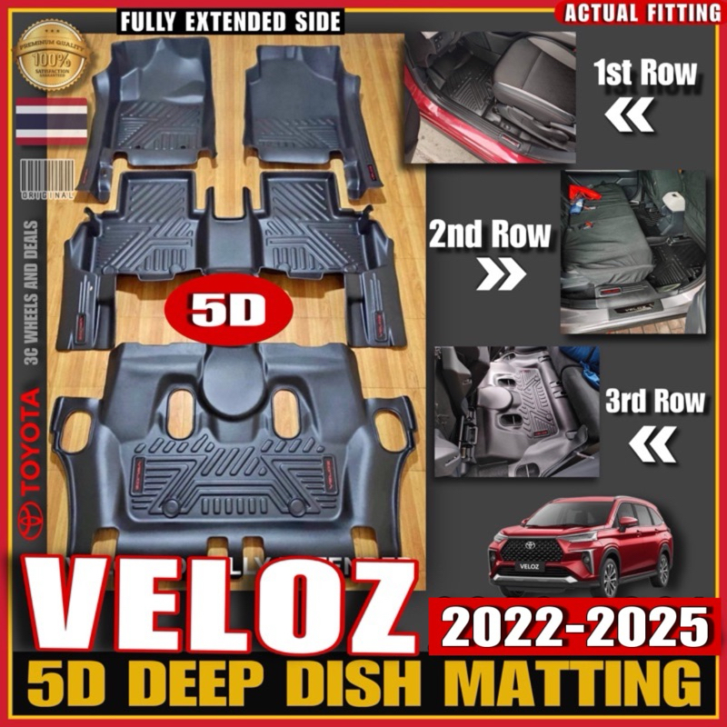 TOYOTA VELOZ 2022-2025 5D DEEP DISH MATTING (FULLY EXTENDED SIDE ...