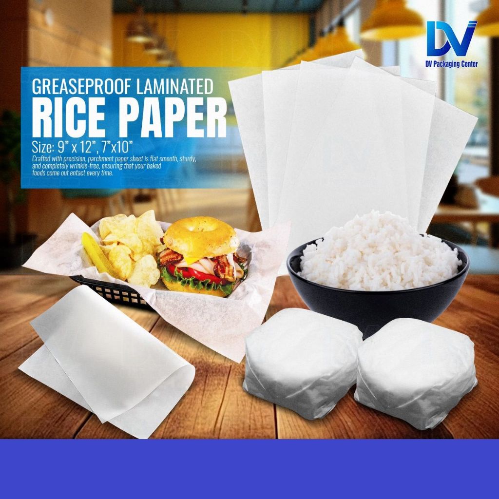 Laminated Greaseproof Paper (Rice Wrapper) - 1 pack x 100pcs | Shopee ...