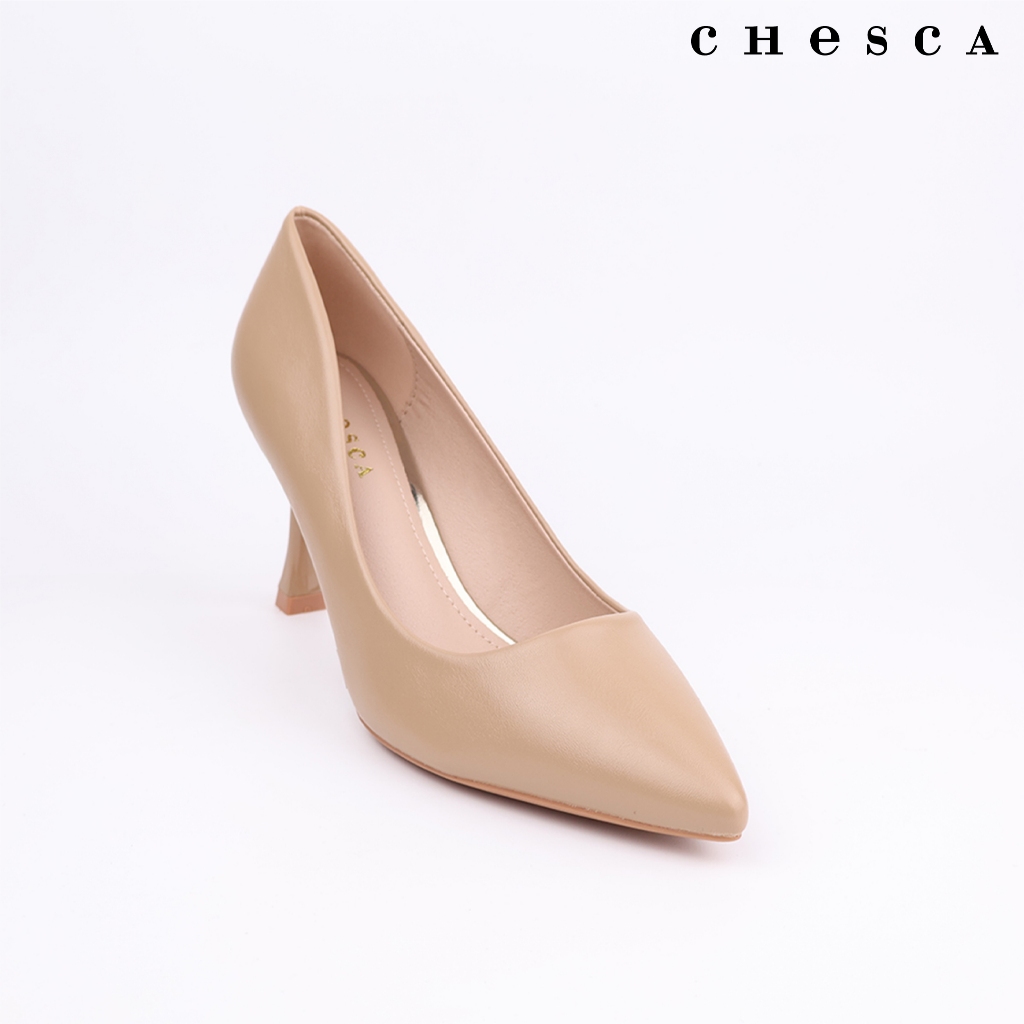 Chesca Eira Closed Shoes Heeled(Beige/Bone) | Shopee Philippines