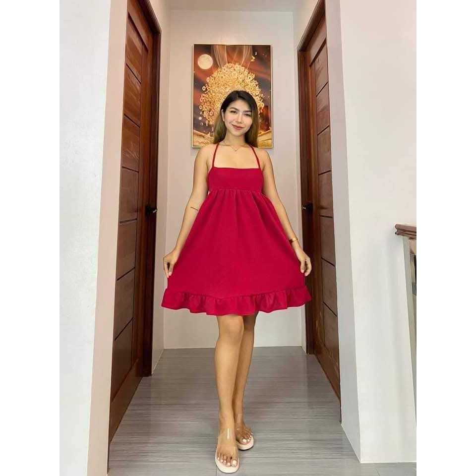 Mooncandy LONG BACK FRILLED HALTER SUMMER DRESS, fyang dress, sophia ...