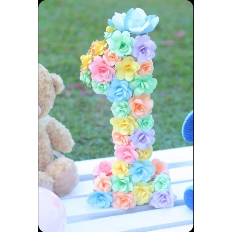 FLOWER NUMBER STANDEE I MADE WITH LOVE | HAND CRAFTED | LETTER STANDEE ...