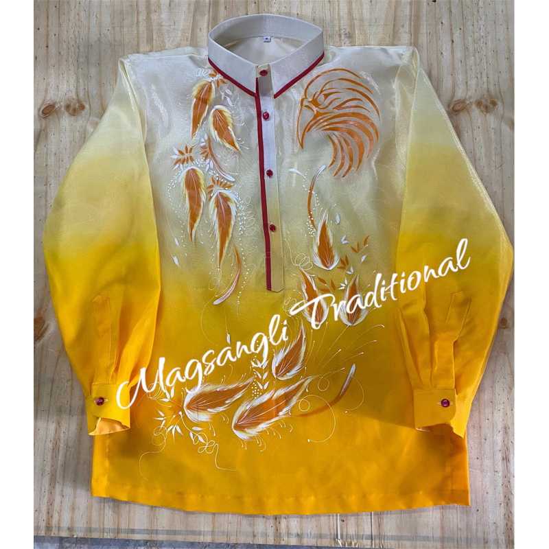 Modern Monocromatic Barong Tagalog Hand Painted Design | Shopee Philippines