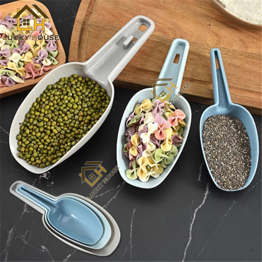3in1 Nesting Scoop Set Plastic Kitchen Scoops Bar Scooper for Flour ...