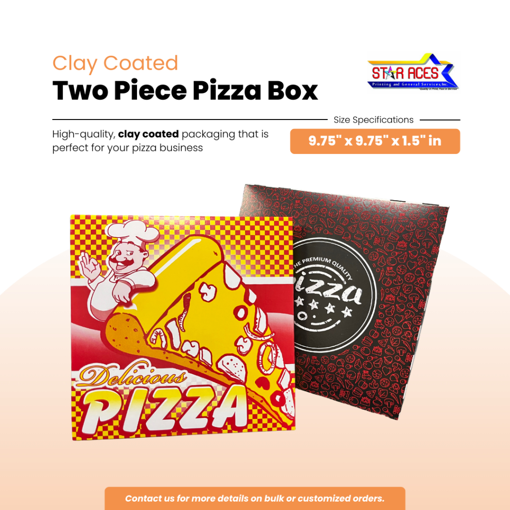 Pizza Box Size 9.75 Two Piece | 9.75x9.75x1.5 | (Inch) Clay Coated ...