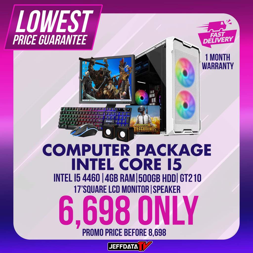 Computer Set i5 4th gen 4gb 500gb hdd Gt210 Terminator case 17 sq led ...