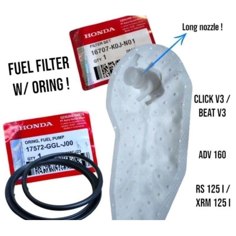 HONDA FUEL FILTER WITH O RING (16707-K0J-N01) ADV 160 BEAT Fi V3 ONLY ...